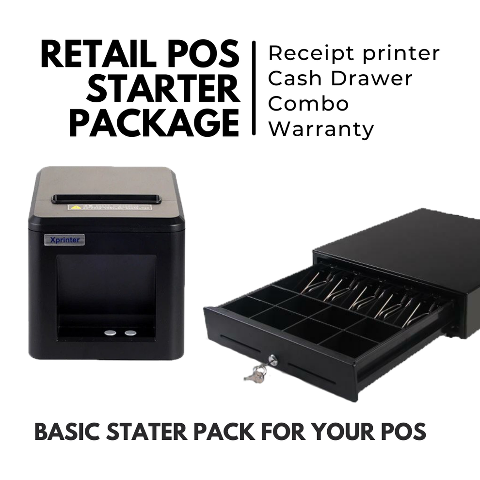 Retail POS Starter Package – Printer & Cash Drawer Combo – MiPOS